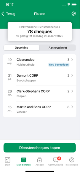 Titres-services via l'application Easy Banking de BNP Paribas Fortis ...